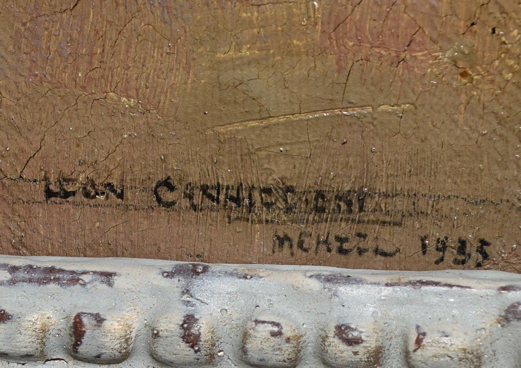 Léon-Charles Canniccioni, Lively Square in North Africa, 1935, Oil on ...