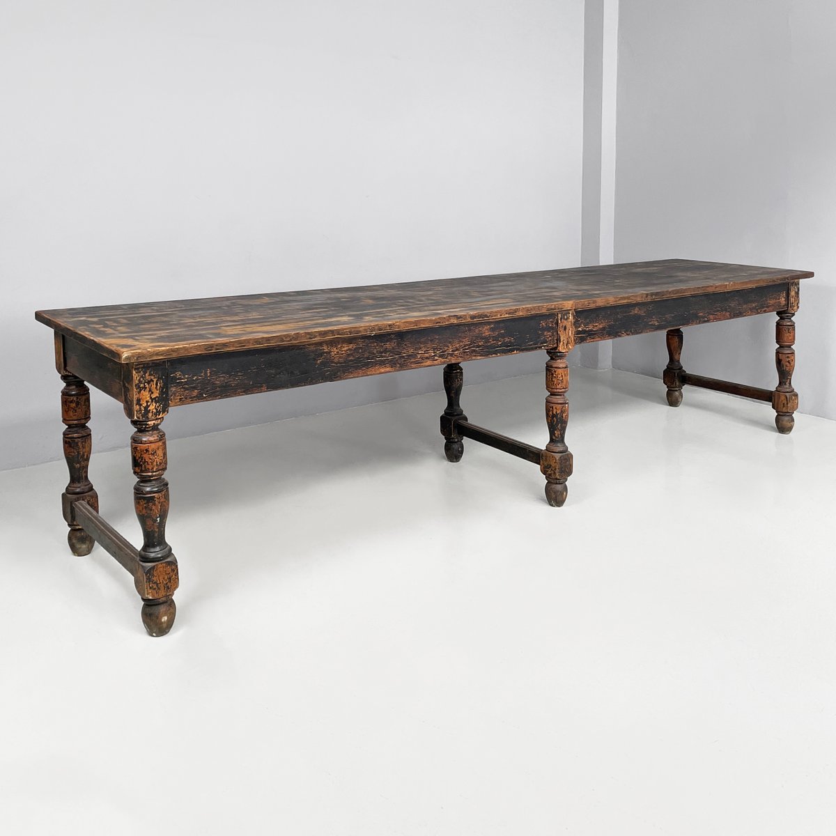 Large Antique Italian Dining Table in Wood, 1800s for sale at Pamono
