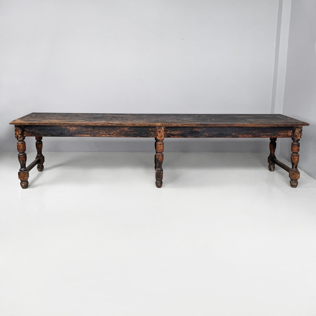 Large Antique Italian Dining Table in Wood, 1800s for sale at Pamono