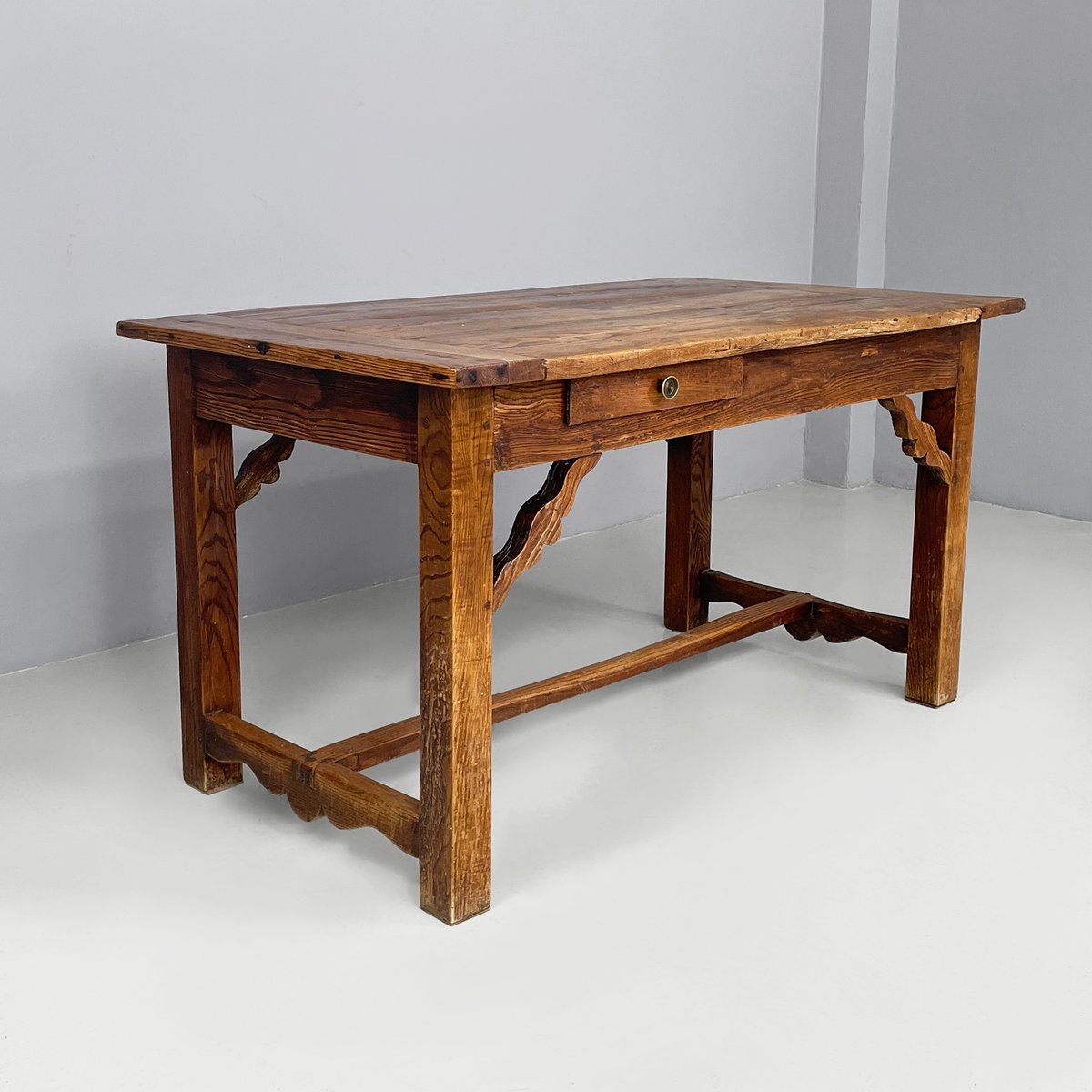Antique Italian Wooden Dining Table, 1890s for sale at Pamono