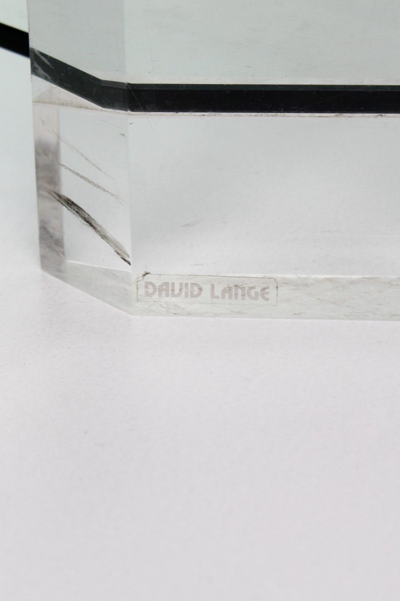 Modernist Transparent Coffee Table attributed to David Lange, 1970s for ...