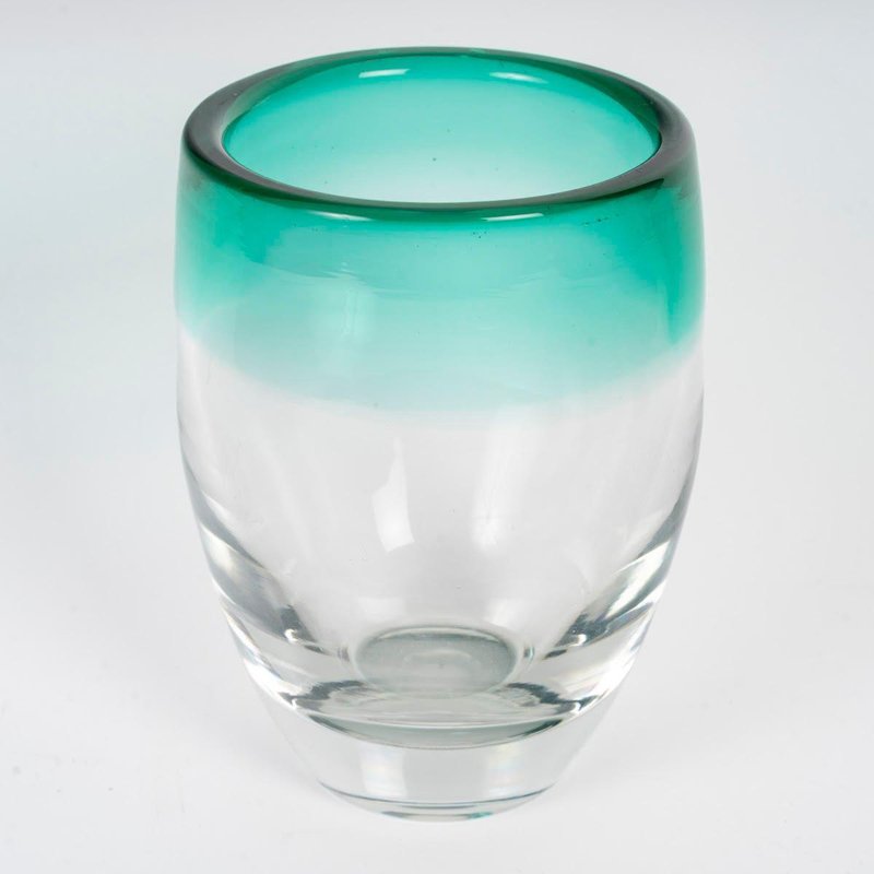 Modern Green Shaded Crystal Vase, 20th Century for sale at Pamono