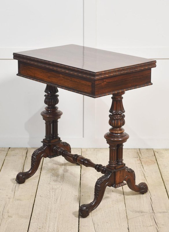 Rosewood Card Table from Gillows, 19th Century for sale at Pamono