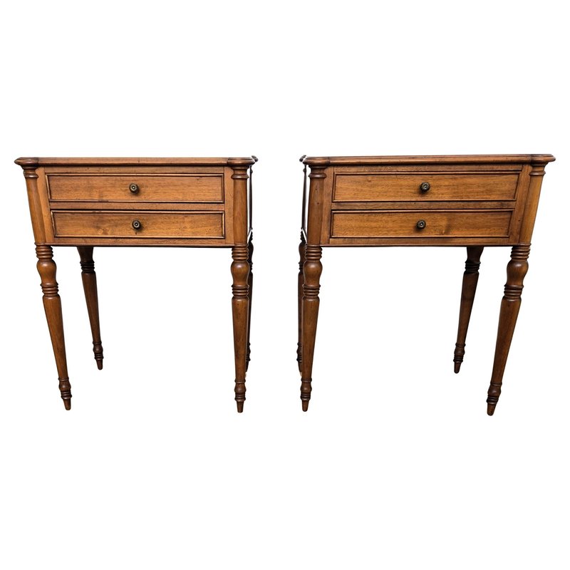 Mid-Century Modern Italian Rustic Wood Bedside Tables, 1950s, Set of 2 ...