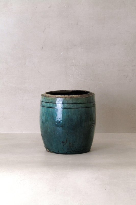 Vintage Emerald Green Pot for sale at Pamono