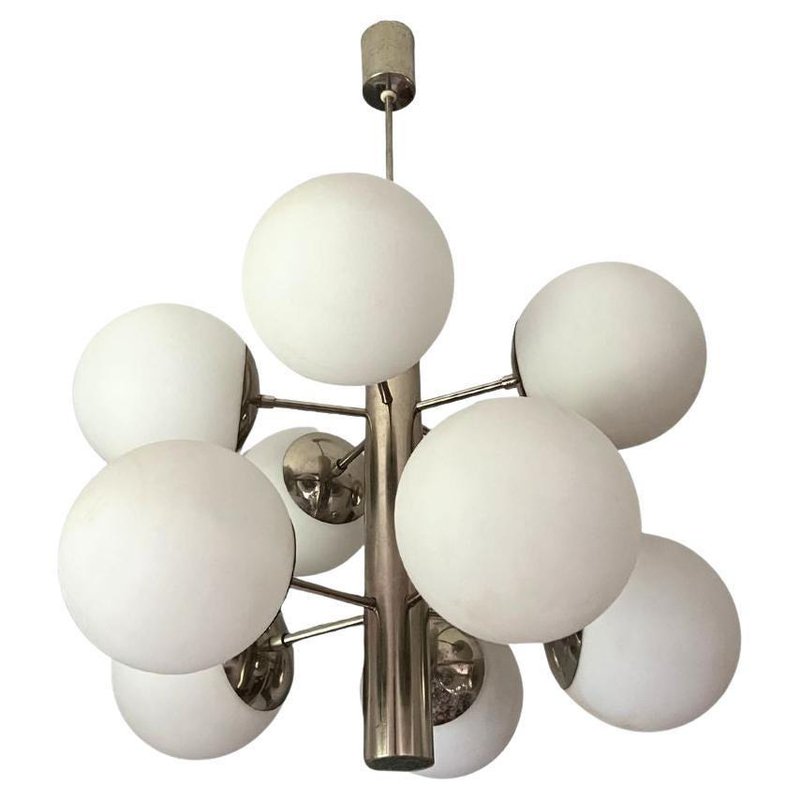 Sputnik 10-Globe Chandelier, 1970s for sale at Pamono