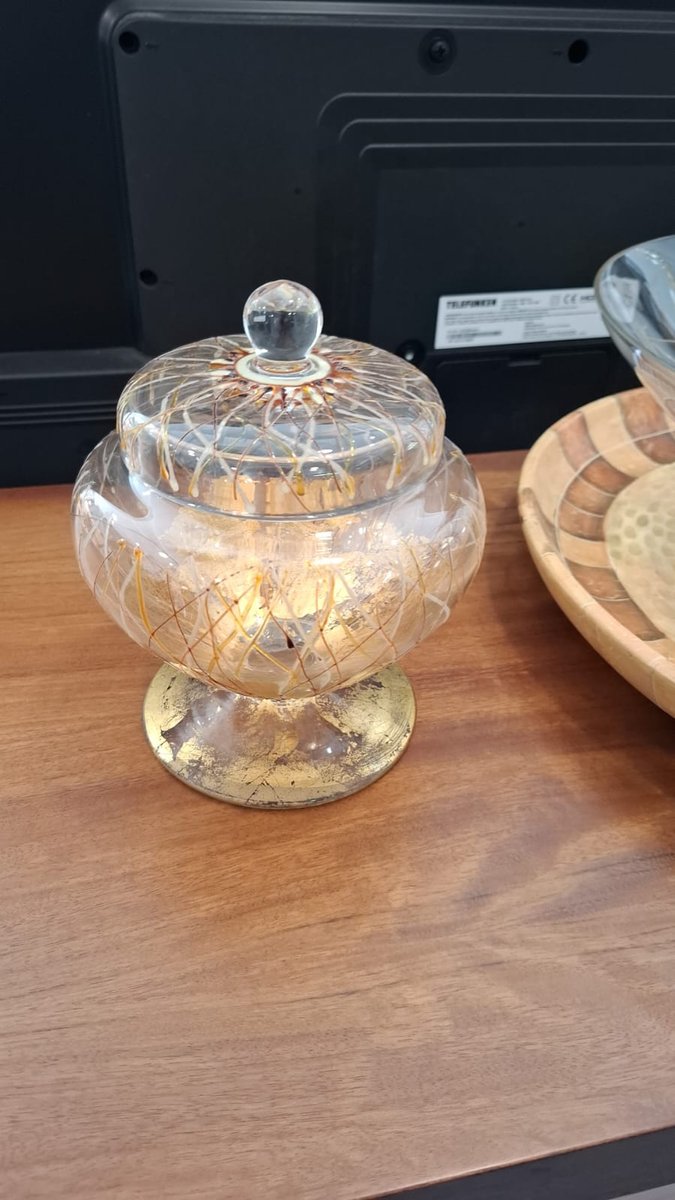 Iitalian Glass Candy Box for sale at Pamono