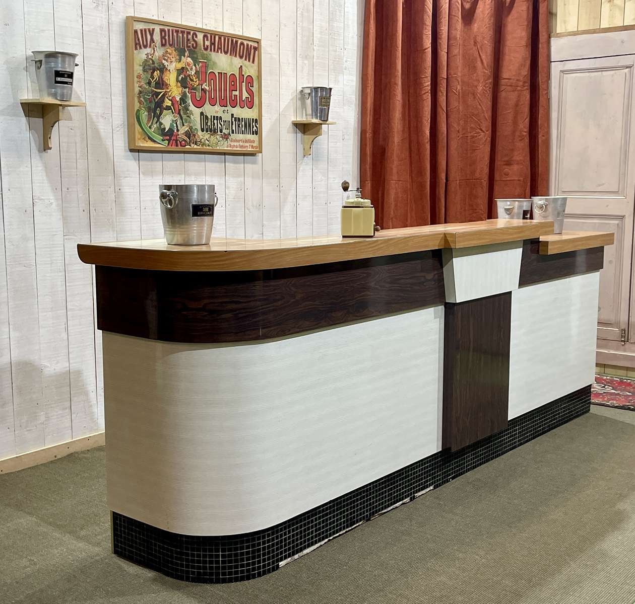 Formica Bar Counter with Rounded Corners, 1960s for sale at Pamono