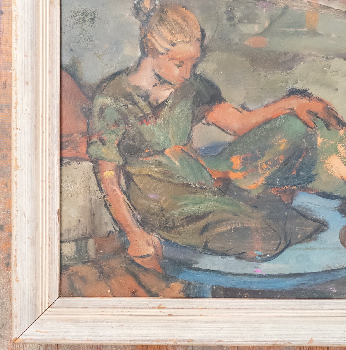 Mid-Century Modern Abstract Impressionist Reclining Woman, 1960s, Oil ...