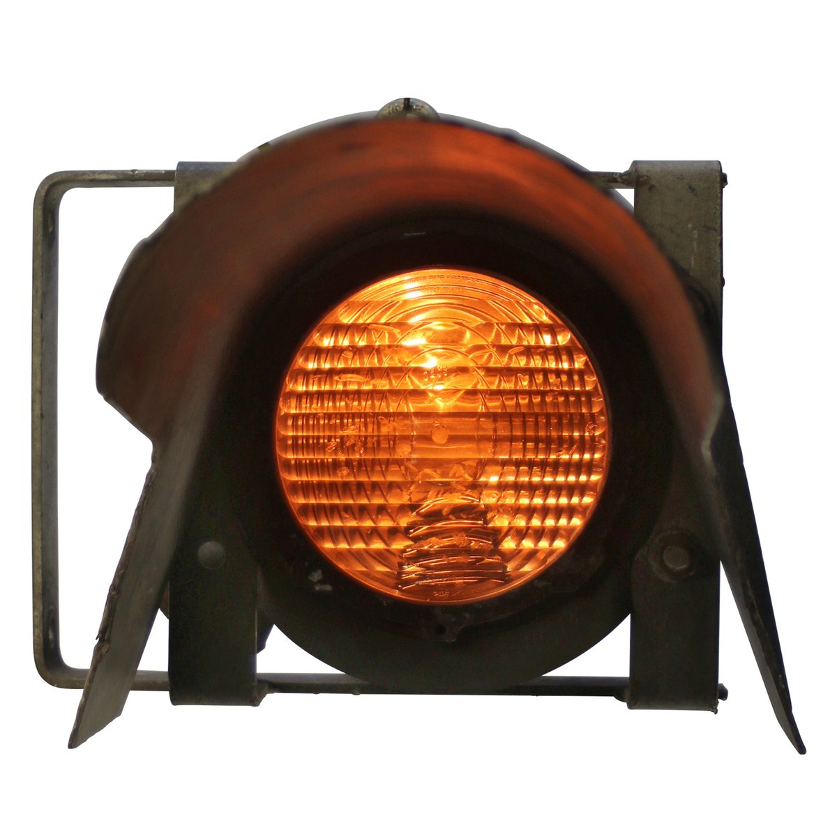 French Train Lamp Grey Metal Holophane Glass Spotlight by SNCF Railroad ...