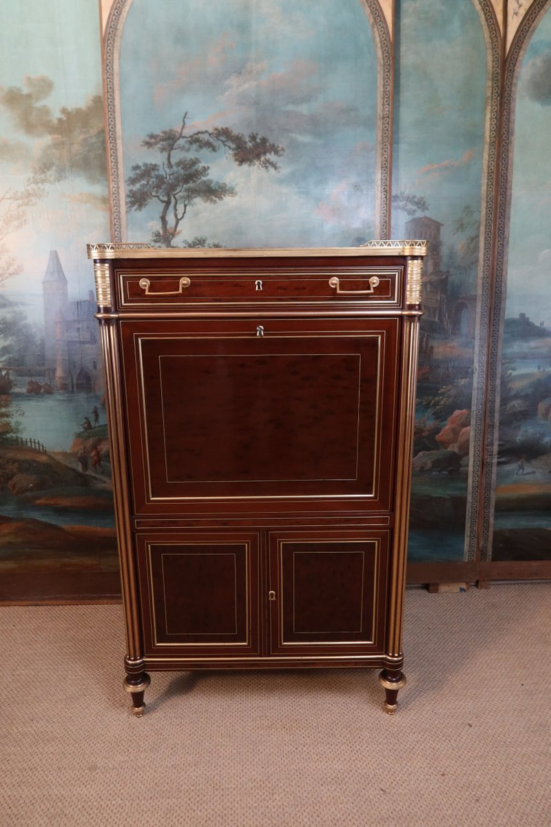 Vintage Brown Wooden Secretary for sale at Pamono