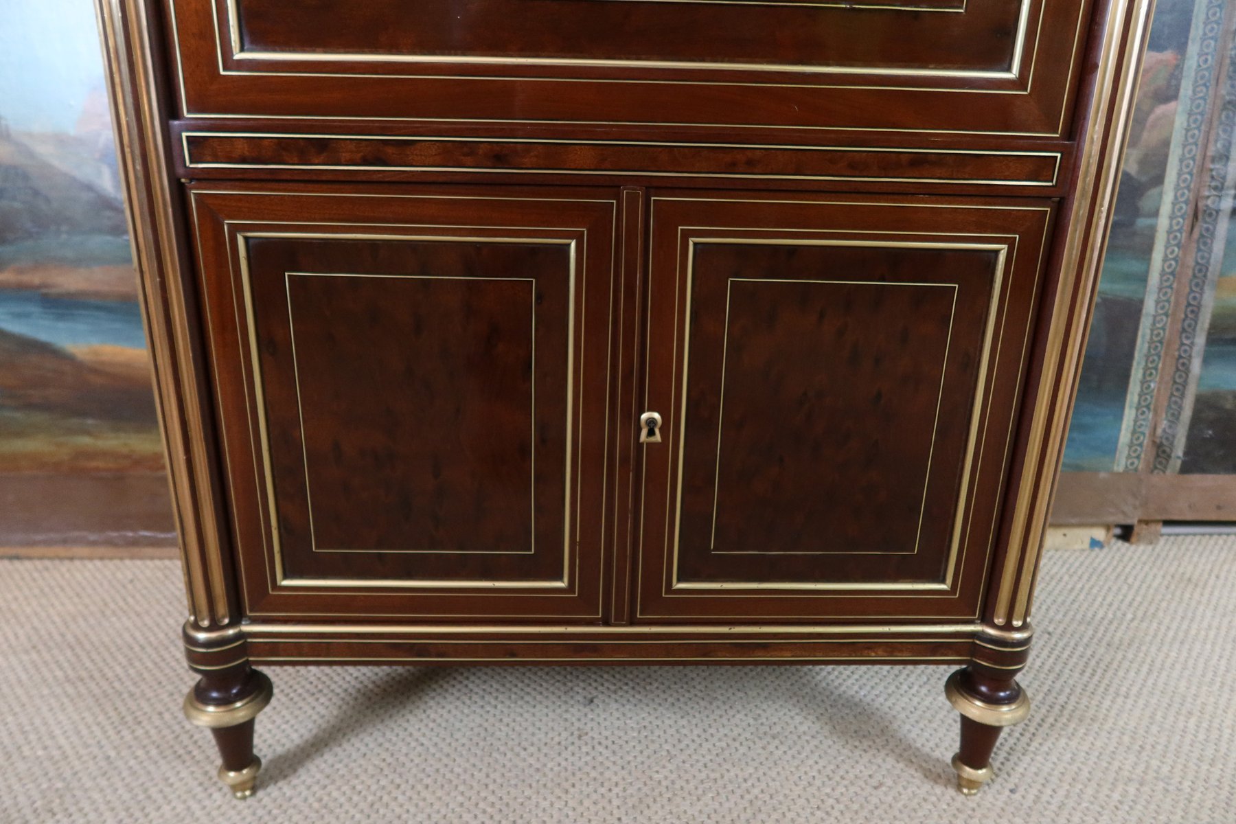 Vintage Brown Wooden Secretary for sale at Pamono