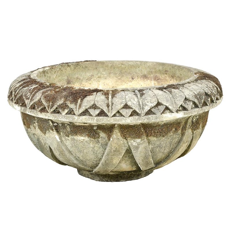 Large Carved Stone Basin for sale at Pamono