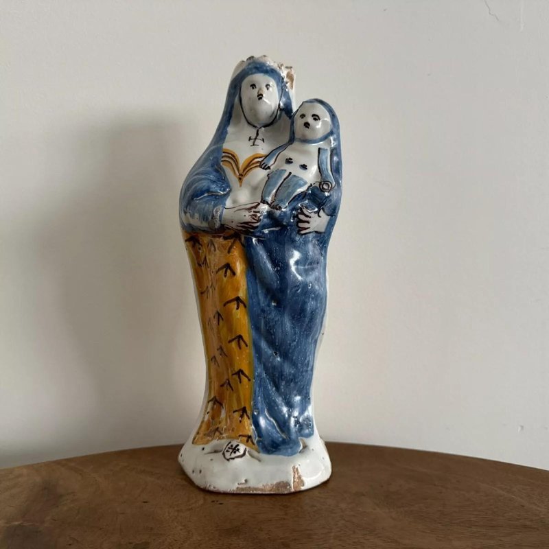 18th Century Virgin Mary in Nevers Earthenware for sale at Pamono