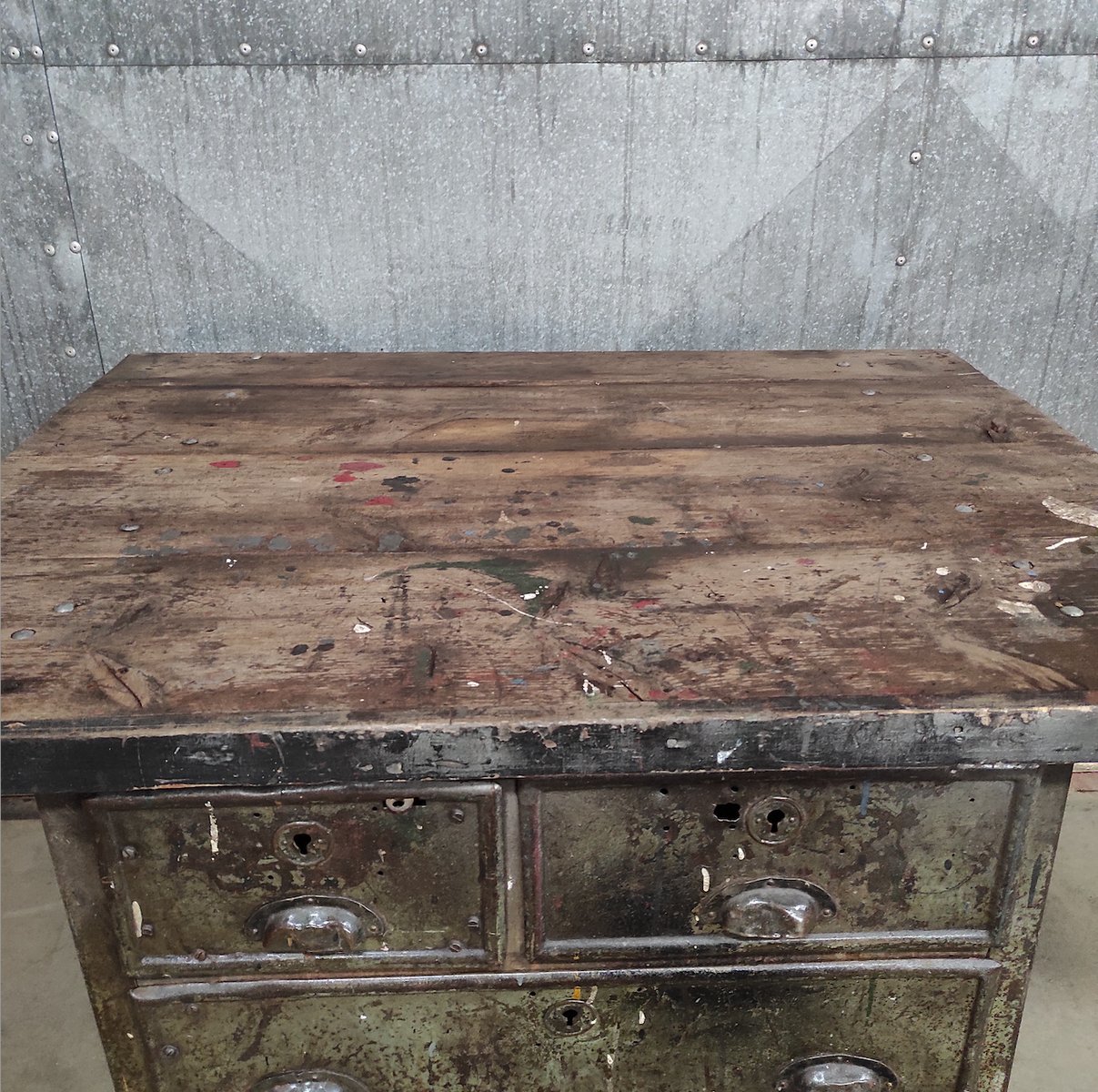 Industrial Workbench in Metal & Wood for sale at Pamono