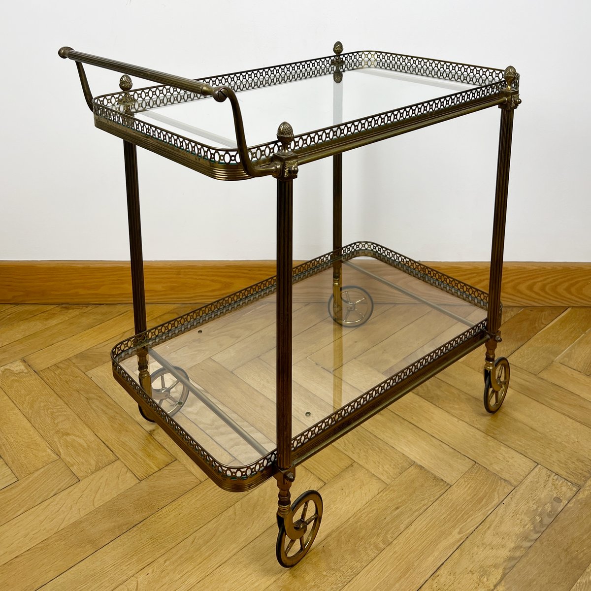 Mid-Century Brass Bar Cart for sale at Pamono