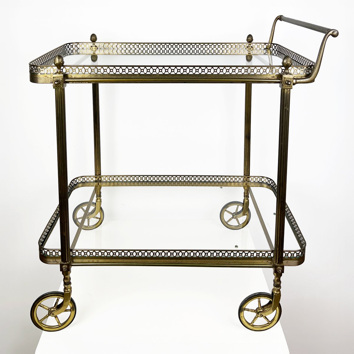 Mid-Century Brass Bar Cart for sale at Pamono