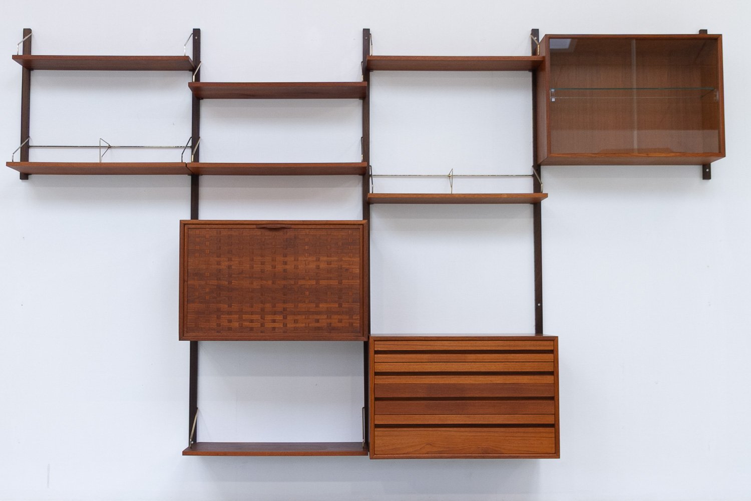 Danish Modular Royal Teak Wall Unit by Poul Cadovius for Cado, 1950s ...