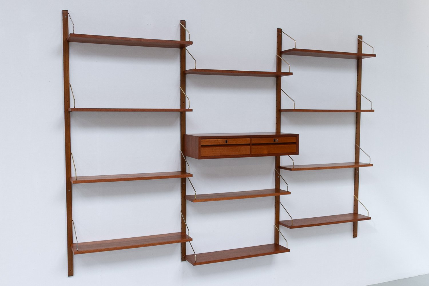 Modular Danish Royal Teak Wall Unit by Poul Cadovius for Cado, 1960s ...