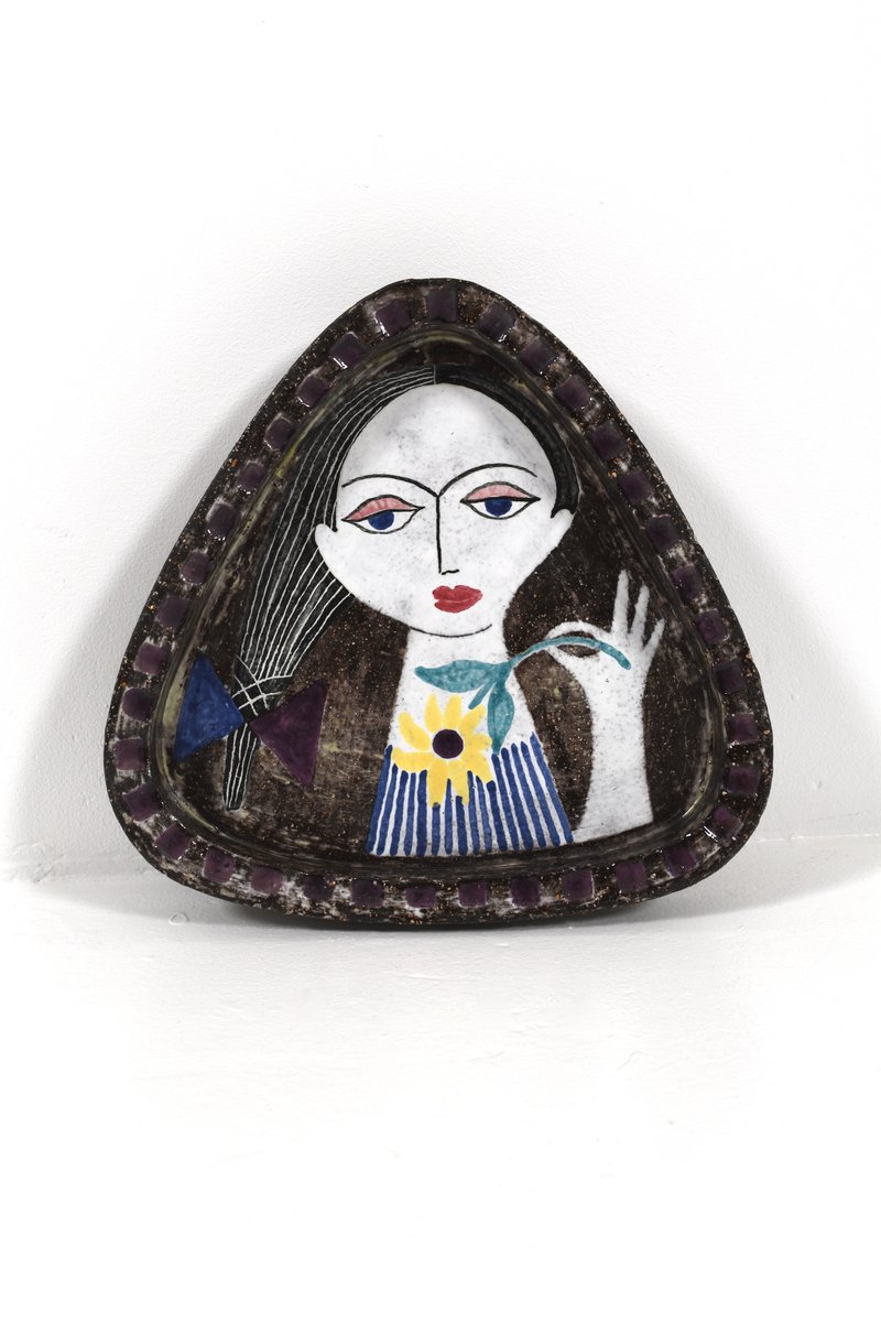 Ceramic Bowl Womans Portrait by Mari Simmulson for Upsala Ekeby, Sweden ...