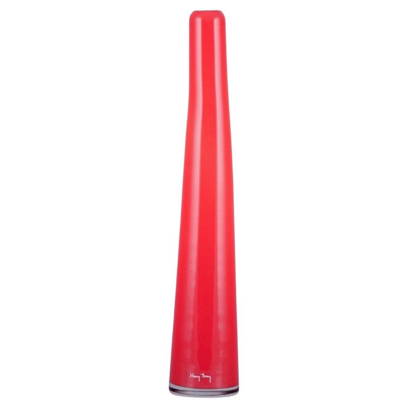 Tall and Slender Art Glass Vase in Orange Glass by Henry Dean for sale ...