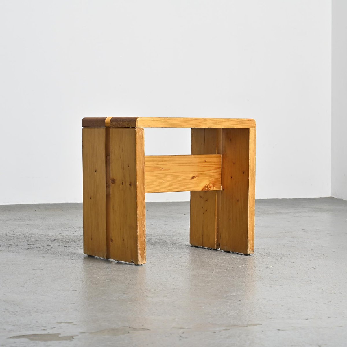 Vintage Pine Stool from Les Arcs, 1970s for sale at Pamono