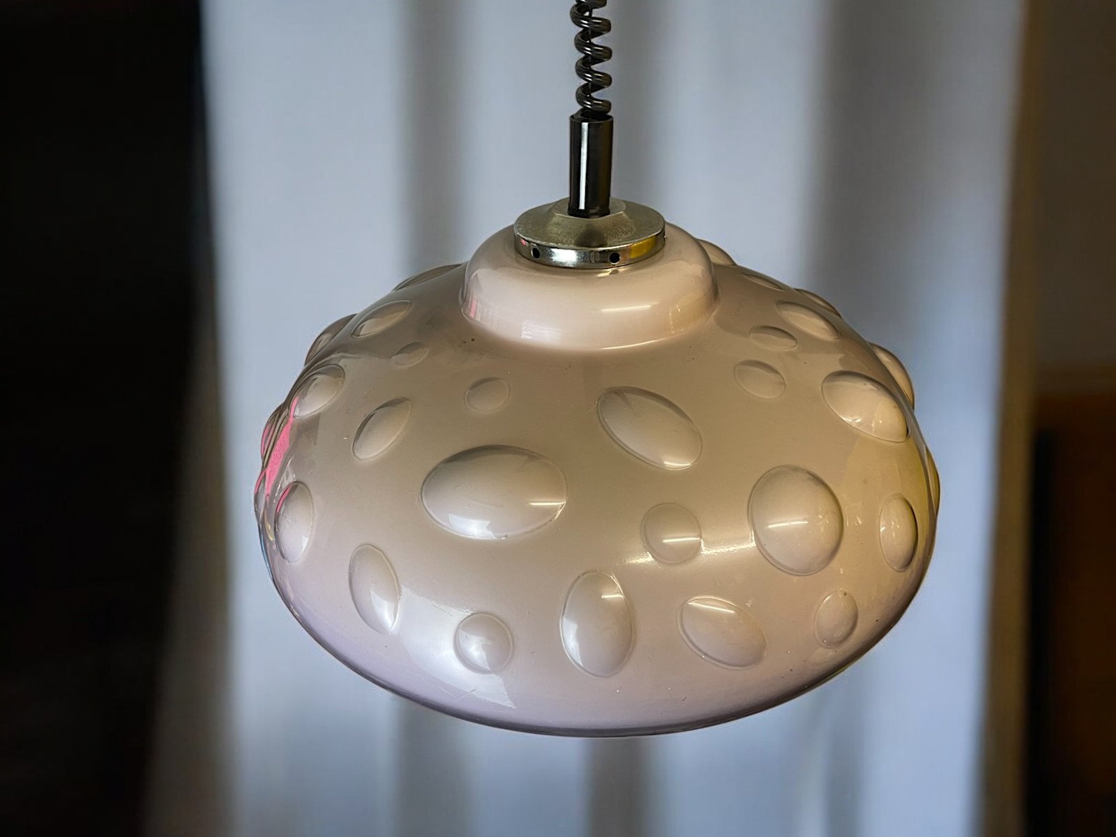 Mushroom Colored Acrylic Retractable Pull Down Dining Room Pendant Lamp ...