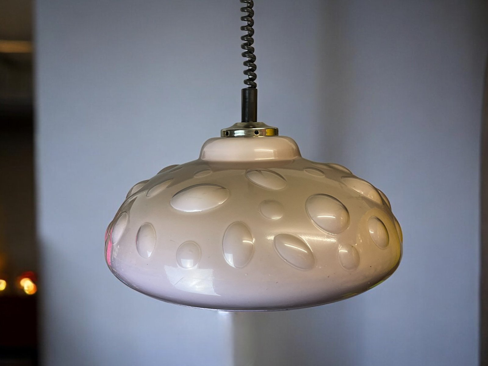 Mushroom Colored Acrylic Retractable Pull Down Dining Room Pendant Lamp ...