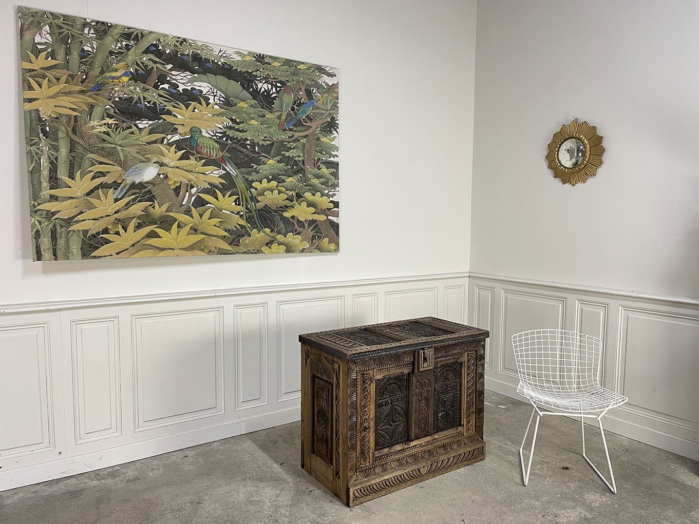 19th Century Engraved Oak Chest for sale at Pamono