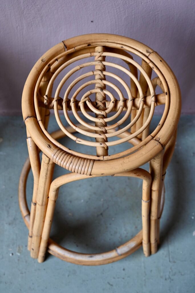 Bohemian Rattan Stools, 1970s, Set of 2, Set of 2 for sale at Pamono