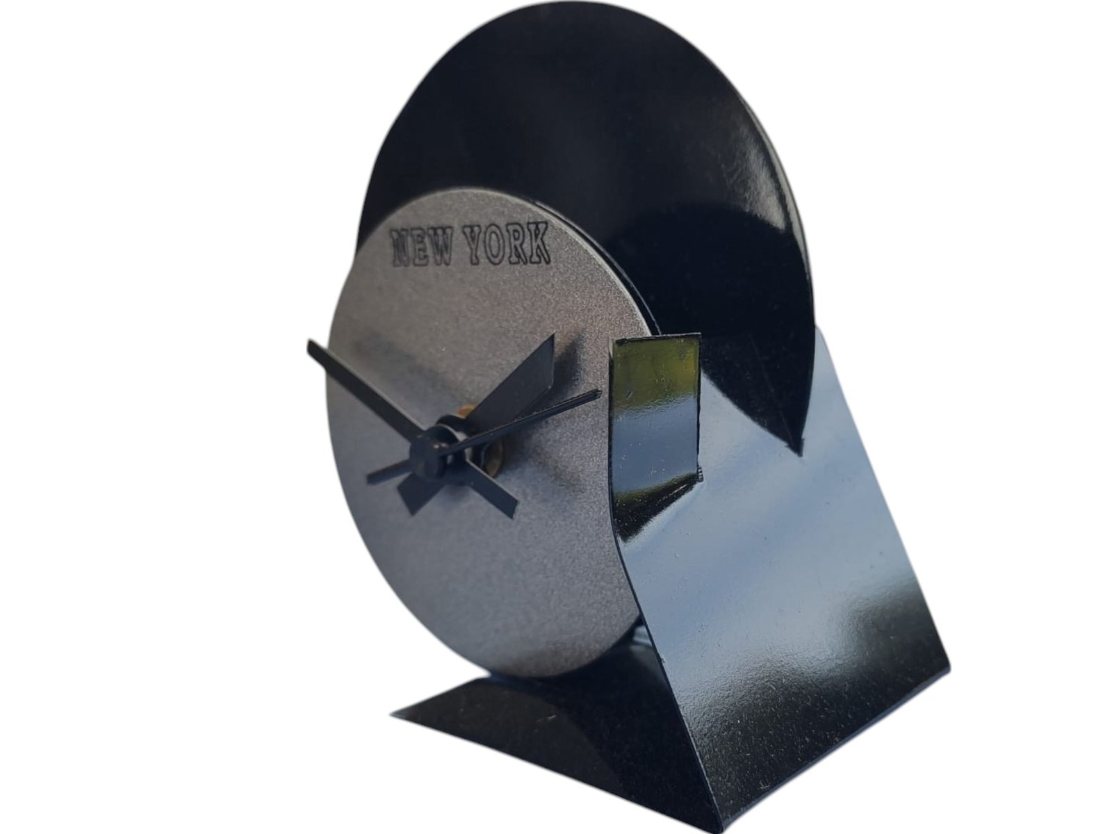 Radical Table Clock in Black and Gray Lacquered Metal, 1980s for sale ...