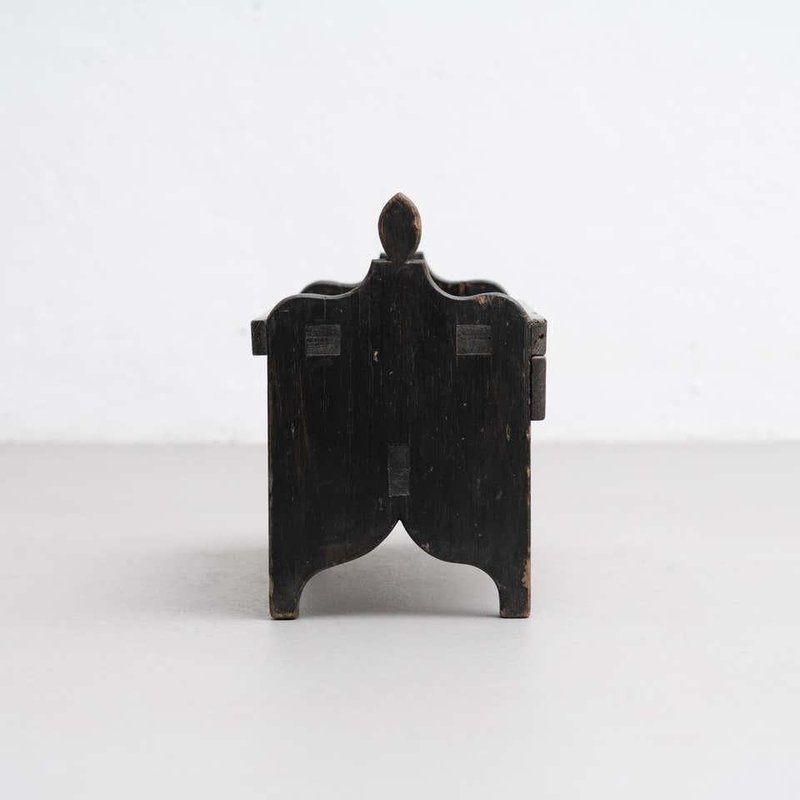 Spanish Hachero Traditional Stained Wood Candleholder, 1930s for sale ...