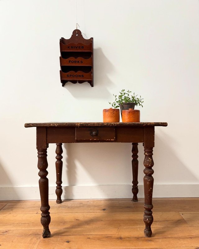 Early 20th Century Rustic French Kitchen Table for sale at Pamono