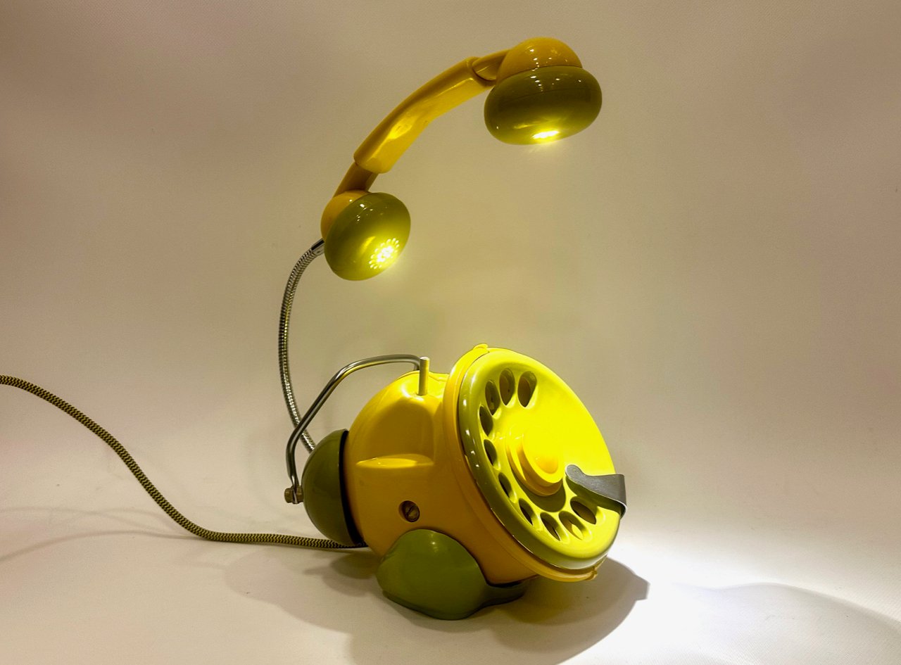 Bobo Telephone Table Lamp by Sergio Todeschini for Telcer, Italy, 1970s ...