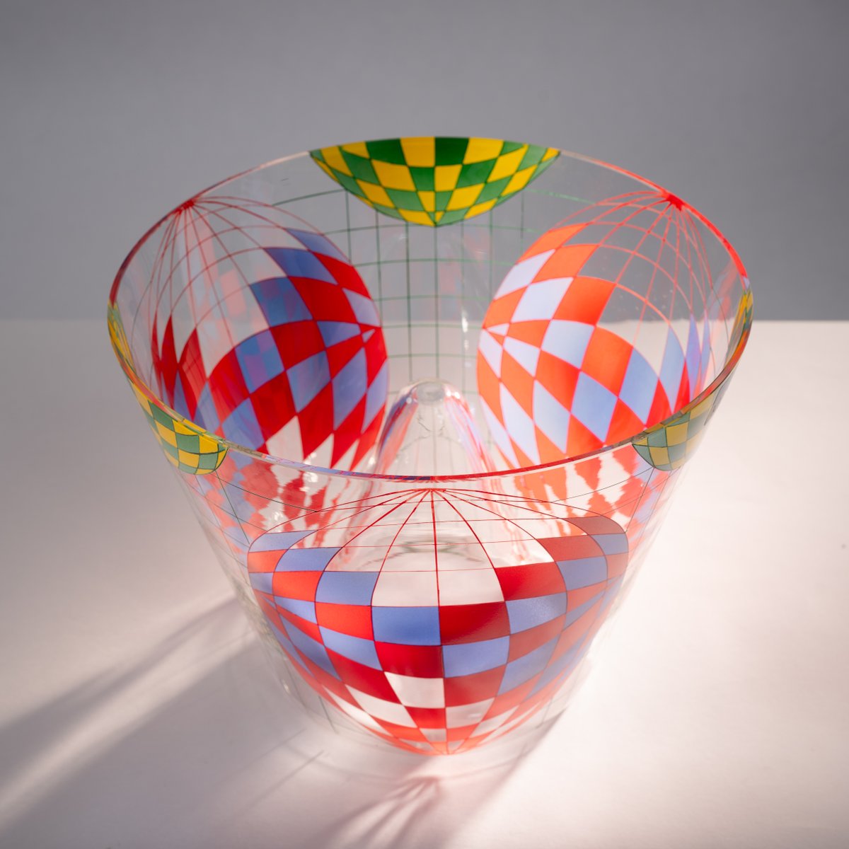 Glass Object by Tomas Hora for Kamenický Šenov, Vaserely, 1999 for sale ...