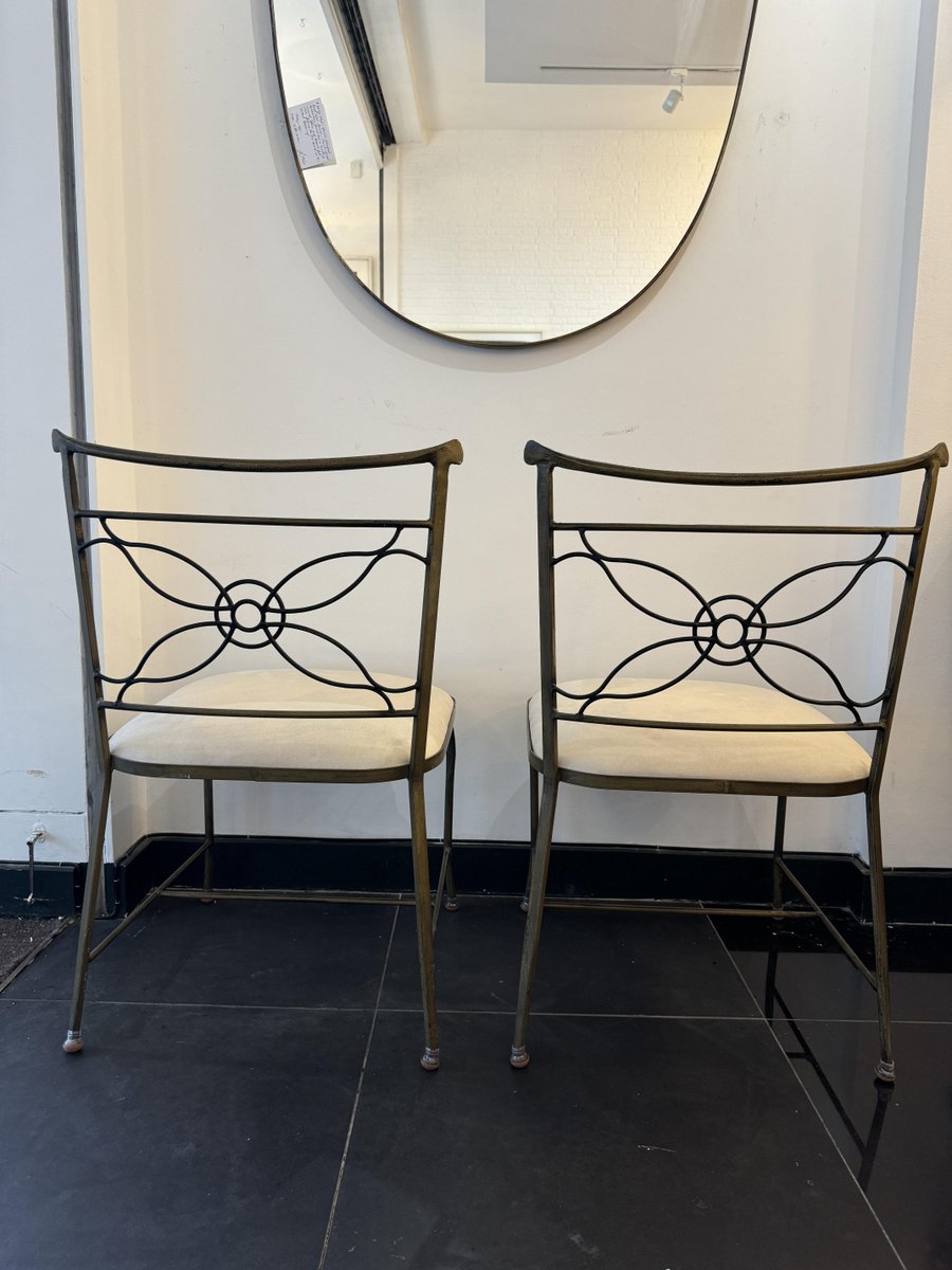 Set of Vintage Wrought Iron Occasional Chairs by René Prou, 1930s for ...