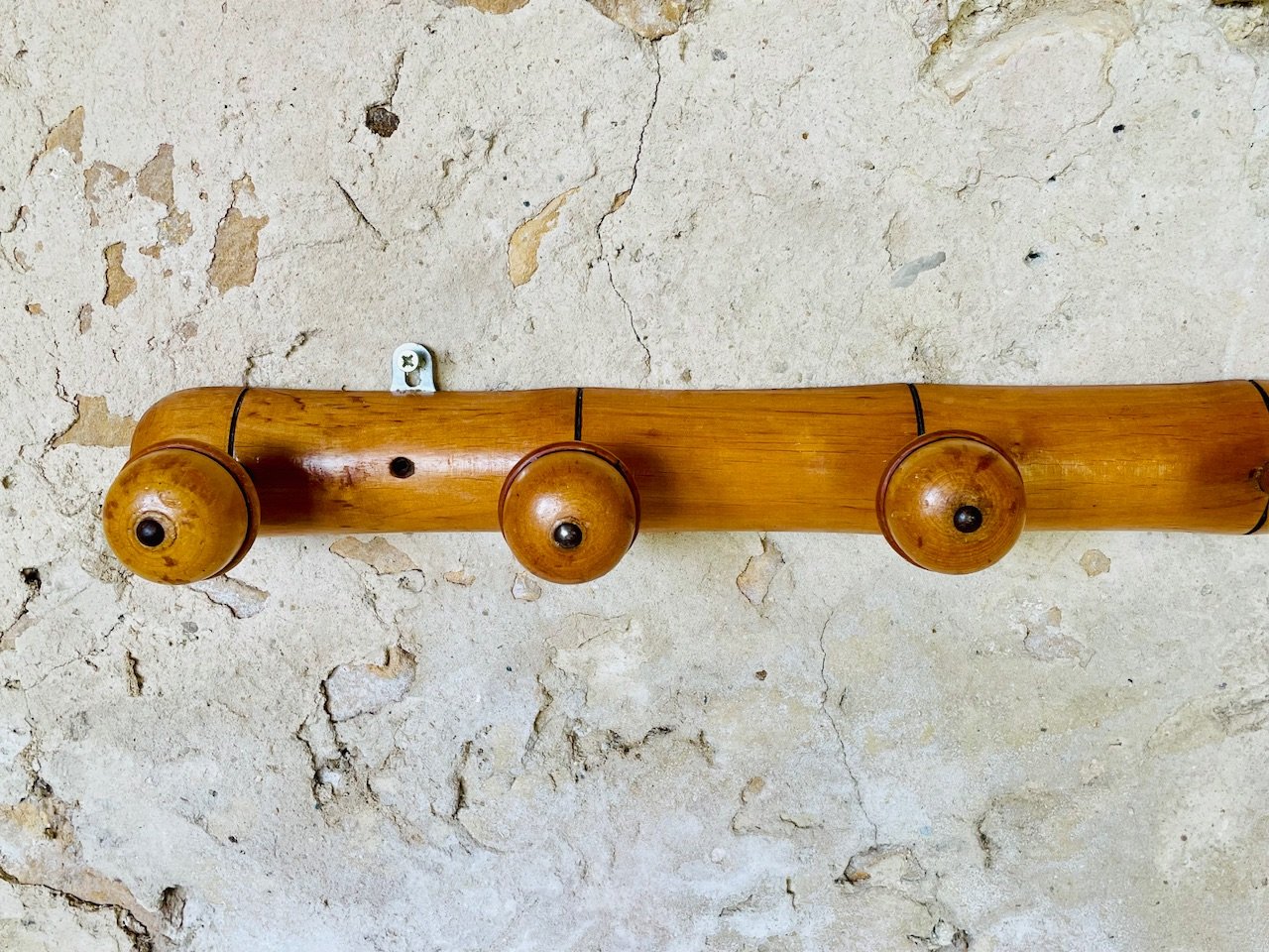Mid-Century Faux Bamboo Wall Mount Coat Rack, 1930s for sale at Pamono