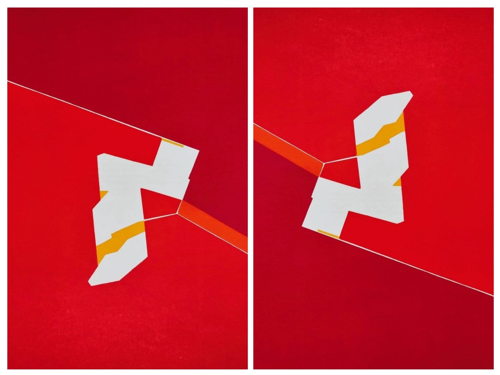 Pablo Palazuelo, Abstractions in Red, 1974, Lithographs in Color, Set ...