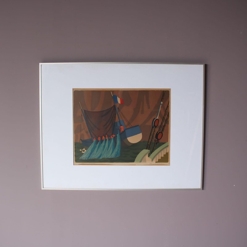 Lars Norrman, Composition, 1950s, Lithograph, Framed for sale at Pamono
