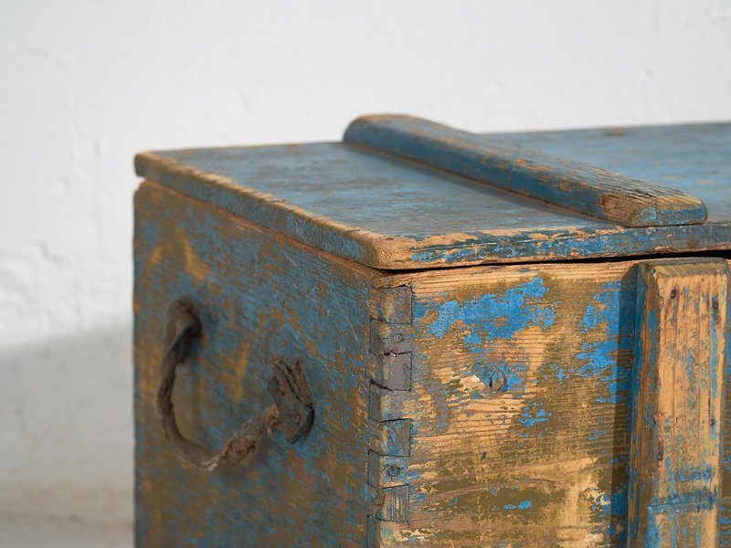 Primitive Blue Chest, 1920s for sale at Pamono