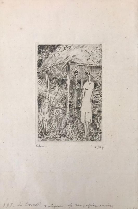 Jean Emile Laboureur, La Tonnelle Rustique, 20th Century, Engraving for ...