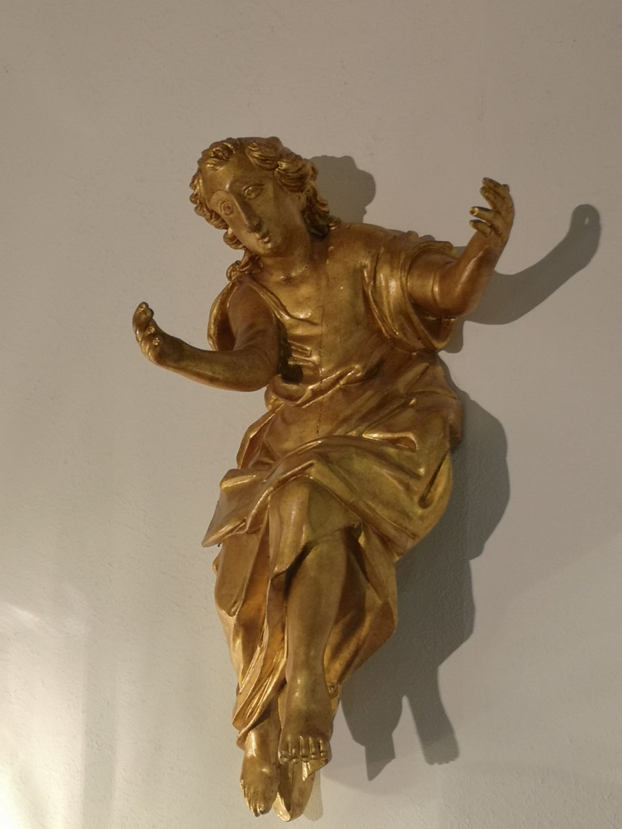 Baroque Angel Statues, 1800s, Gitwood, Set of 2 for sale at Pamono