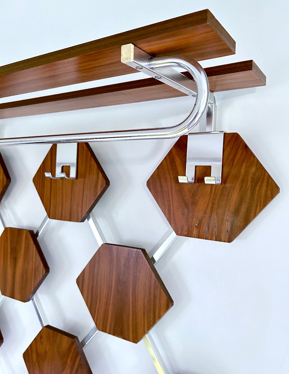 Large Vintage Scandinavian Wood Coat Rack for sale at Pamono