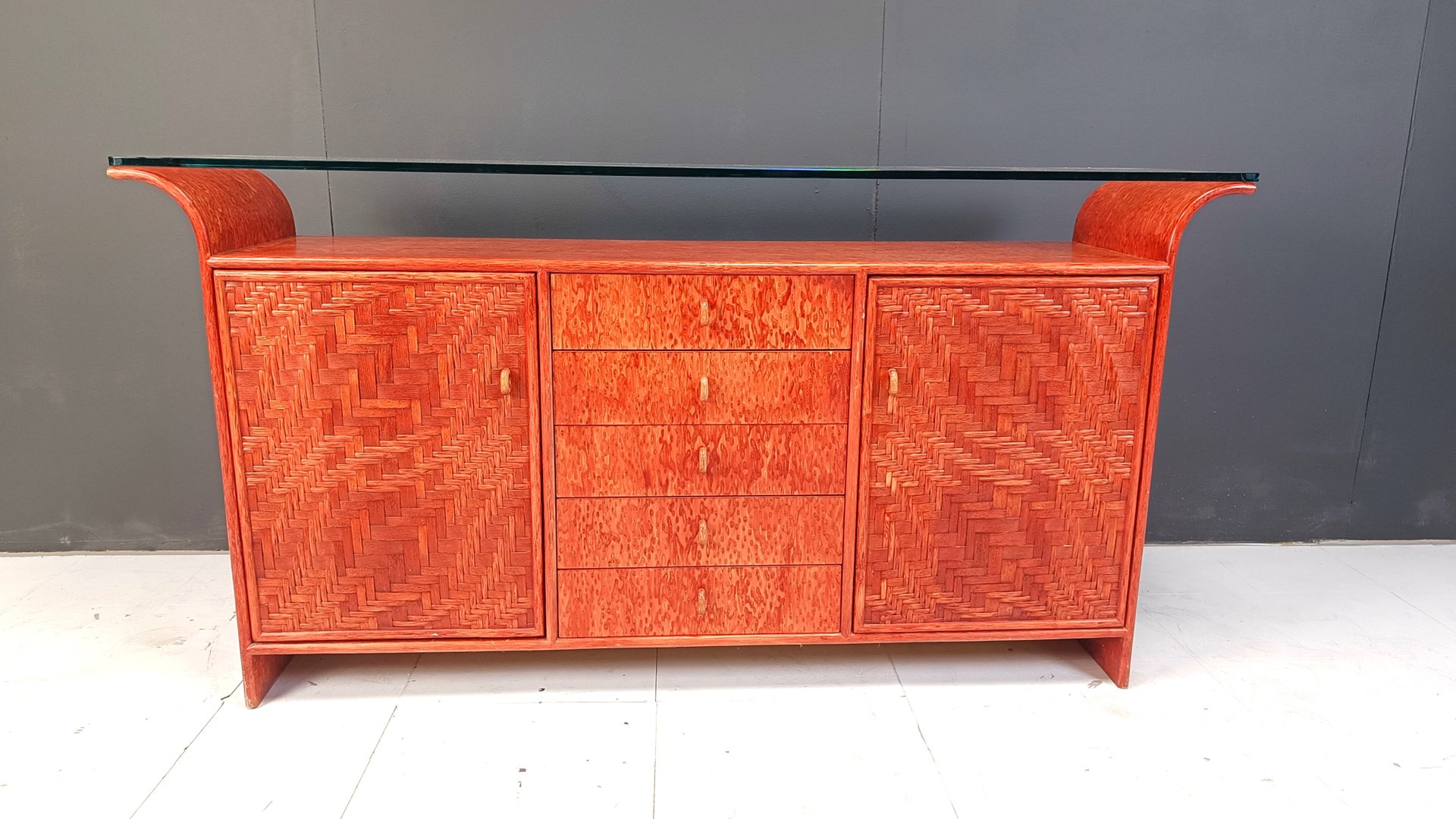 Vintage Rattan Sideboard, 1970s for sale at Pamono