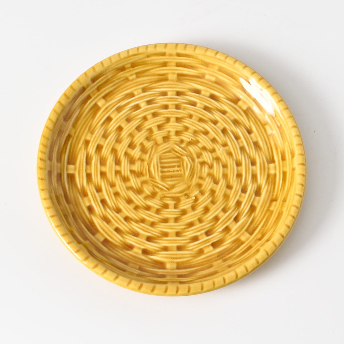 Mustard Yellow Basket-Weave Pattern Side Plates from Sarreguemines ...
