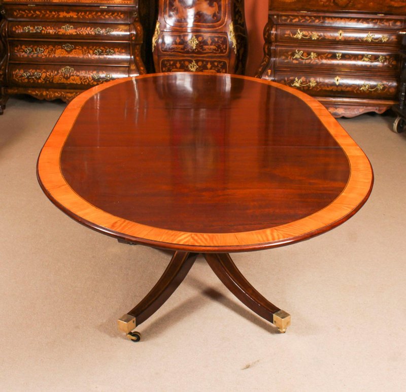 Antique 19th Century Regency Oval Inlaid Dining Table & Leaf for sale ...