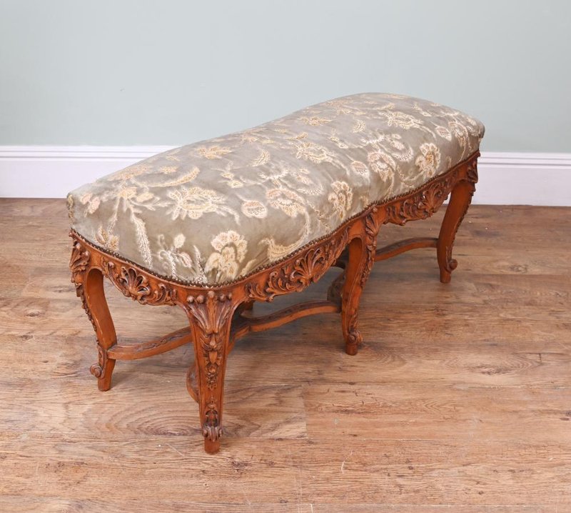 French Normandy Stool in Carved Oak, 1890s for sale at Pamono