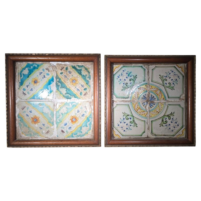 Antique Framed Talavera Tiles, 1650 for sale at Pamono