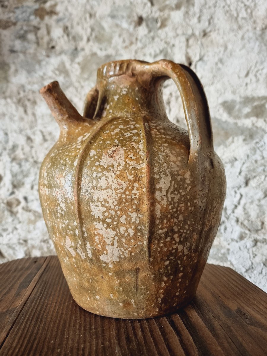 Antique French Terracotta Oil Pot for sale at Pamono