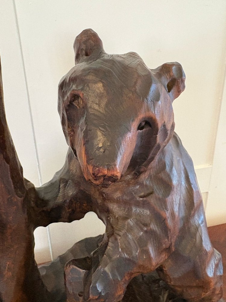Large Antique Edwardian Japanese Carved Linden Wood Bear, 1900 for sale ...